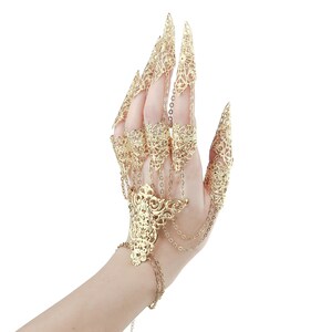 Hand Finger Claws "diae" Metal Glove Claw Rings Gothic Wedding ...