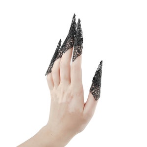 Extra Long Nail Claws "arya" Claw Rings Halloween Goth Wedding Gift ...