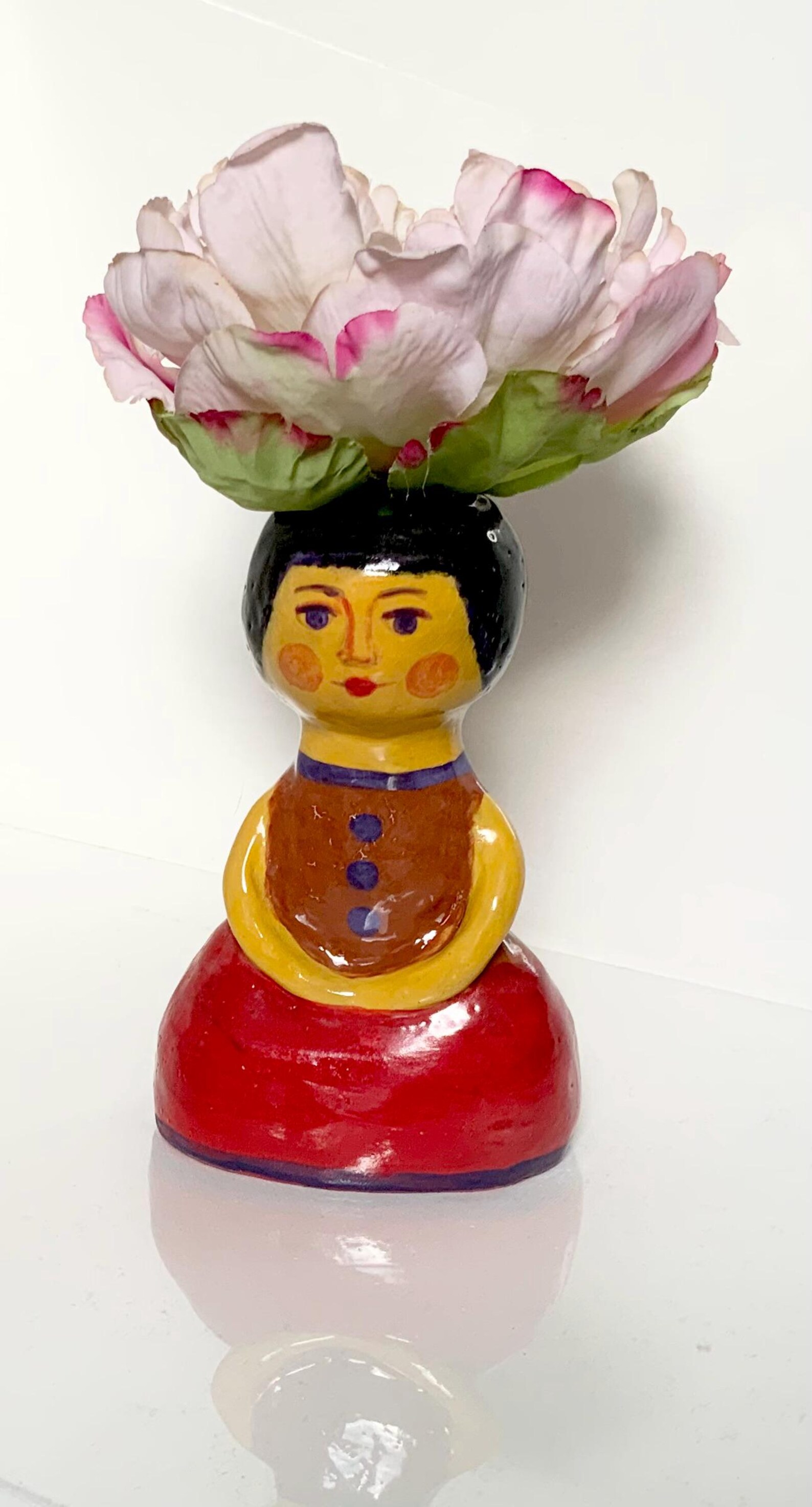 Ceramic VASE, Girl, Flowers, Room Decor, Art Doll - Etsy