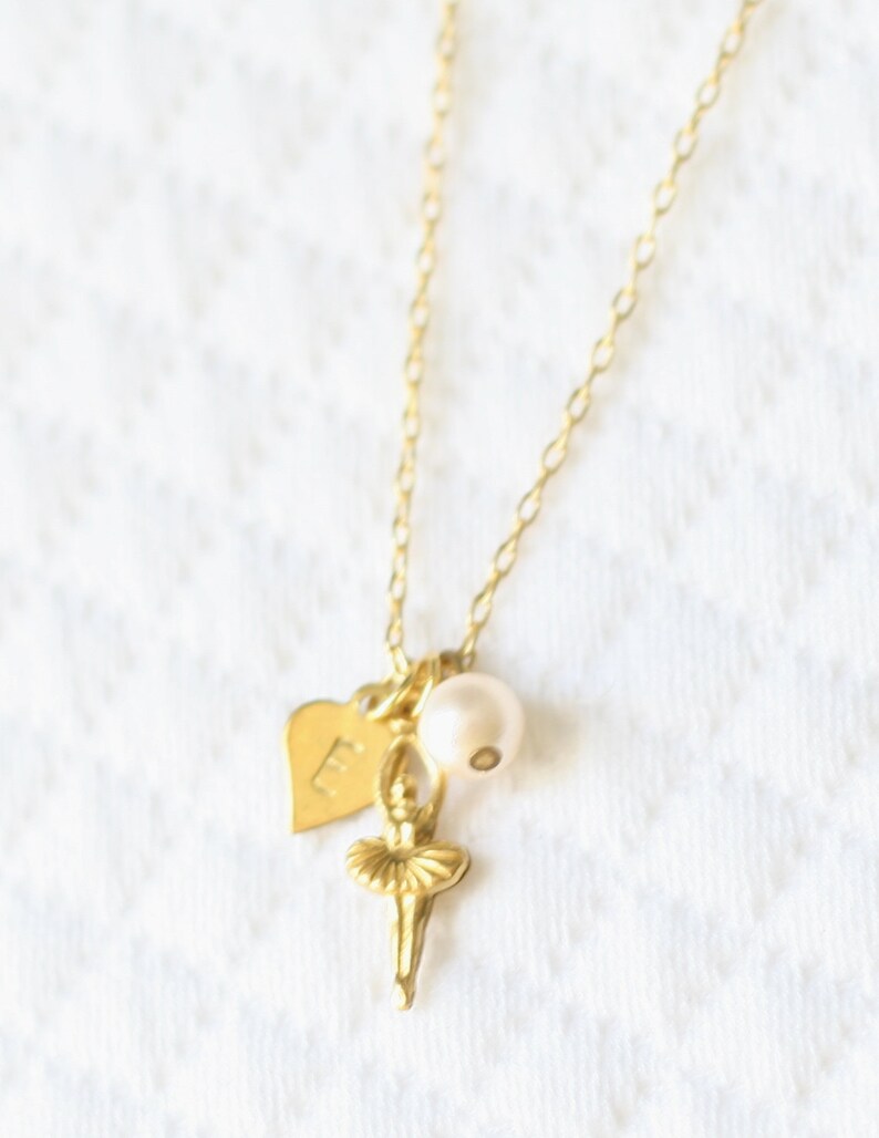 Girl's Ballerina Necklace, Personalized Ballet Jewelry, Ballet Necklace ...