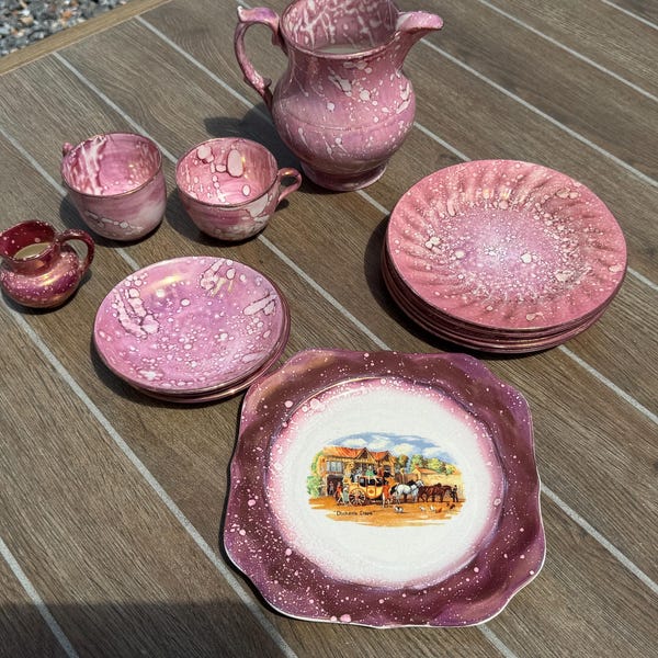 Antique Pink Lusterware - Etsy