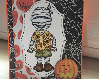 Mummy Halloween Card-handmade Halloween Cards - Etsy