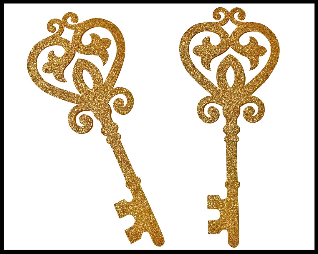 Alice in Wonderland Inspired Party Decoration Gold Key Die Cut Gold ...