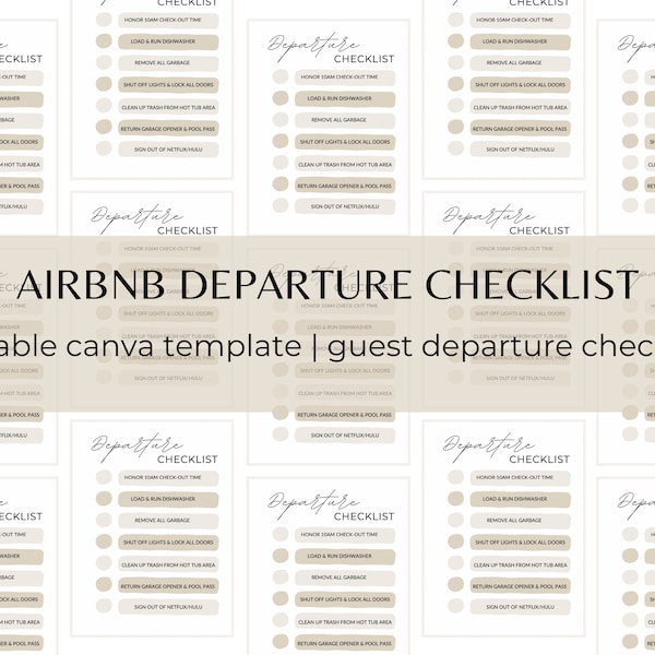 Guest Departure Checklist - Etsy