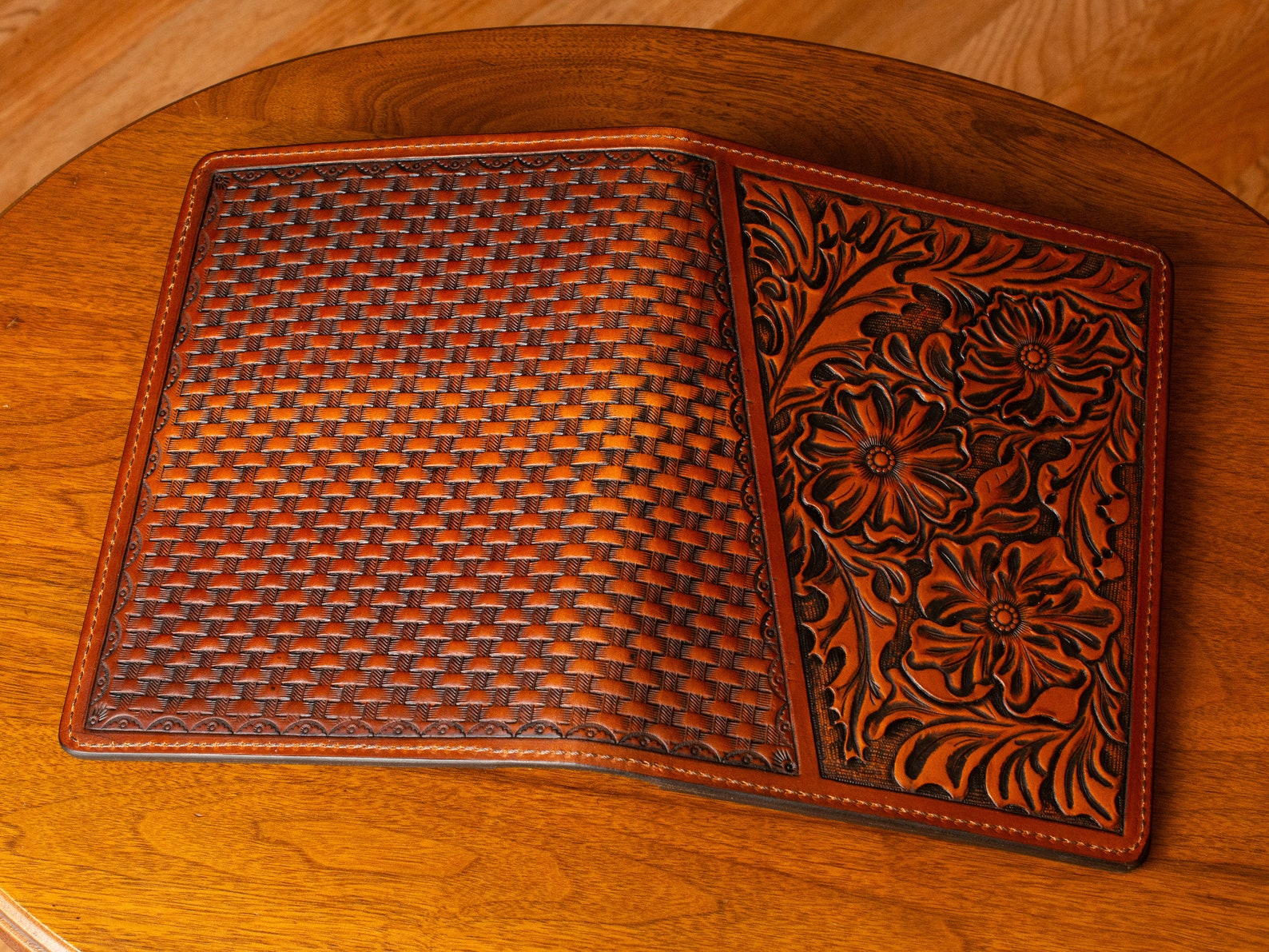 5 X 8 Notepad - Hand Carved Western Floral Scrolls and Basketweave - Etsy