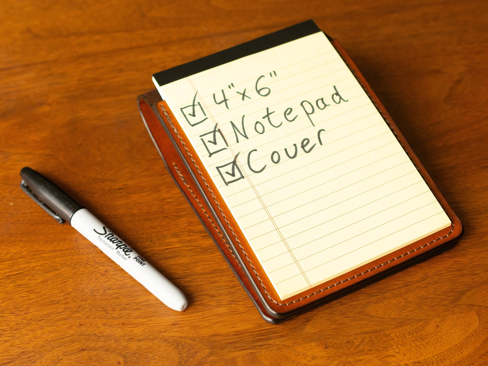 Leather Notepad Cover for 4" X 6" Paper - Etsy