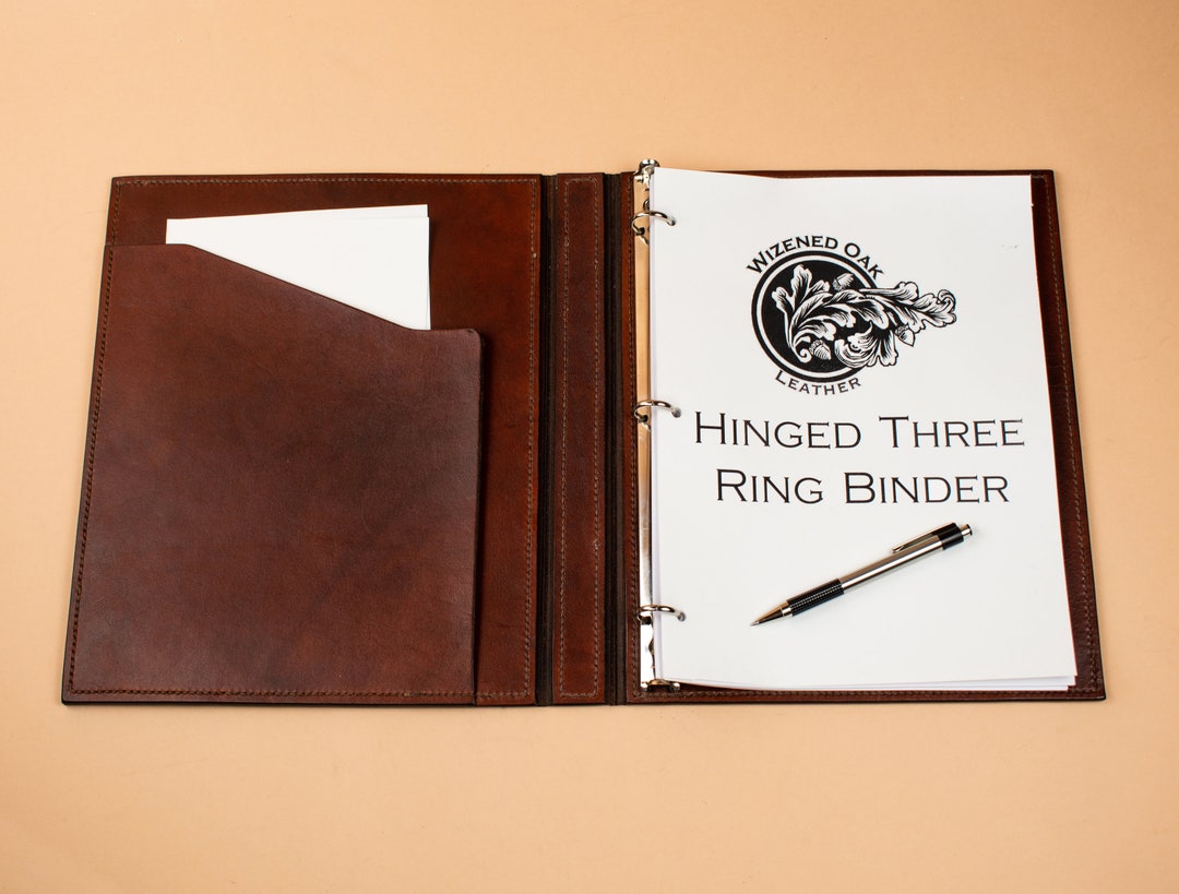 Heavy Duty Leather Ring Binder - Hinged Construction With Square Spine ...