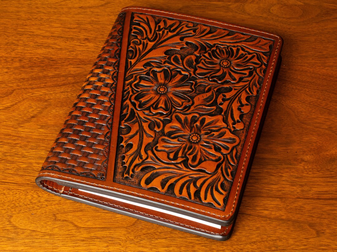 5 X 8 Notepad - Hand Carved Western Floral Scrolls and Basketweave - Etsy
