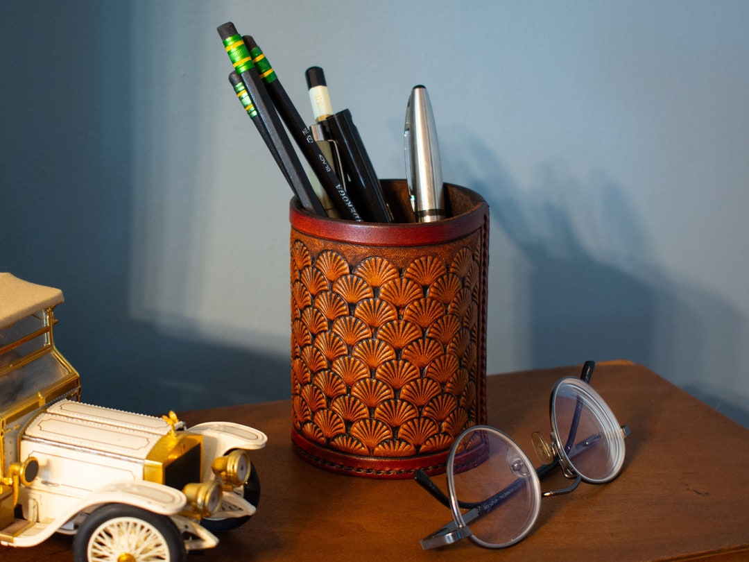 Pen Cup Art Deco Shell Tooling - Etsy