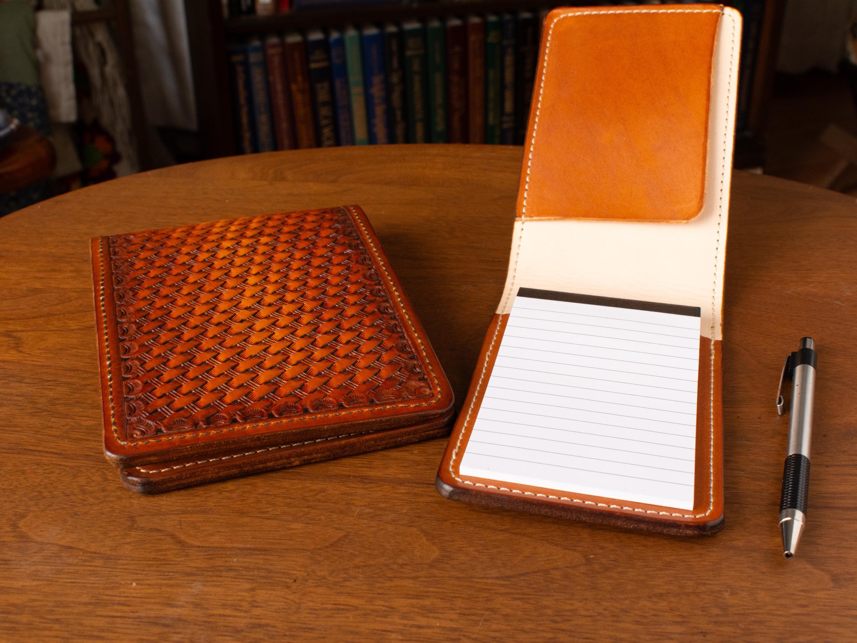 Pocket Sized Flip Top Notepad Covers - Hand Tooled and Dyed Leather - Etsy