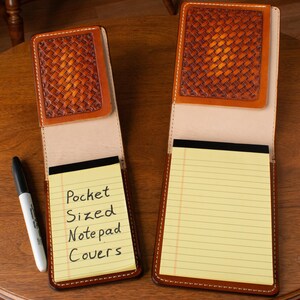 Pocket Sized Flip Top Notepad Covers - Hand Tooled and Dyed Leather - Etsy