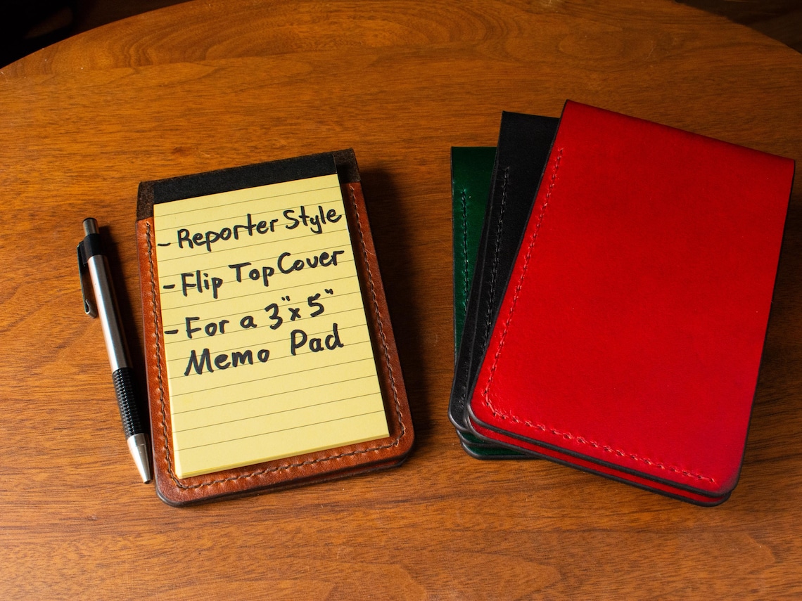 3 X 5 Reporter Style Flip-top Memo Pad Cover - Etsy