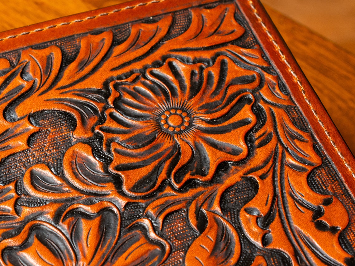 5 X 8 Notepad - Hand Carved Western Floral Scrolls and Basketweave - Etsy