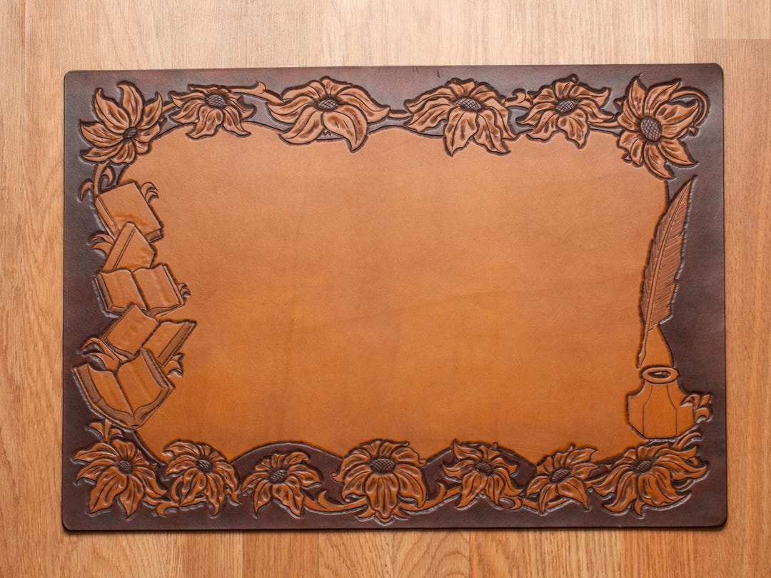Desk Pad - Quill and Ink Border - 16" X 22" - Etsy