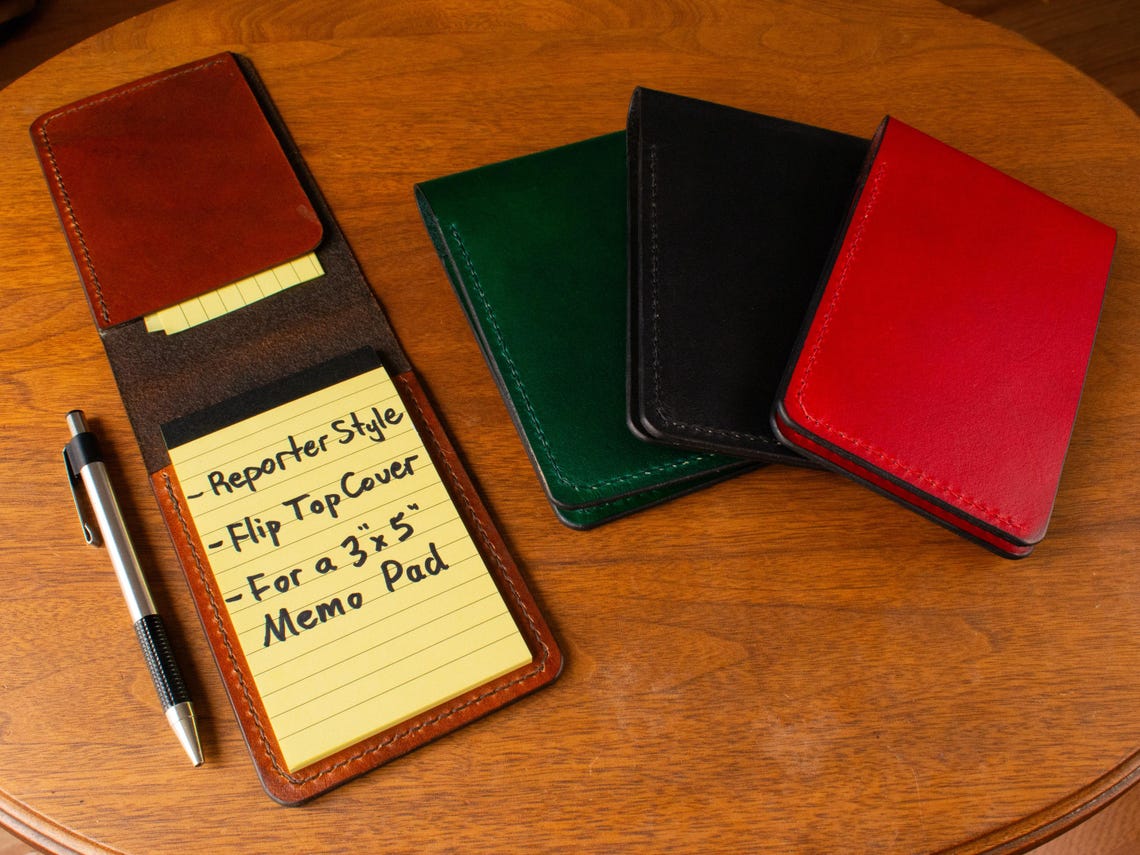 3 X 5 Reporter Style Flip-top Memo Pad Cover - Etsy