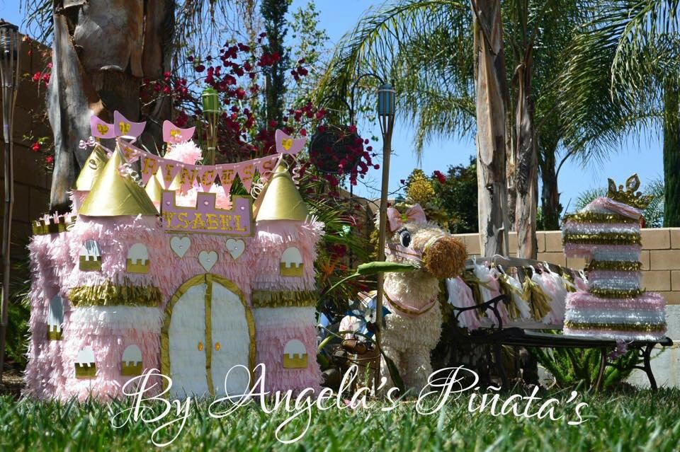 Princess Castle Pinata, Pink and Gold Birthday, Princess Shabby Chic ...