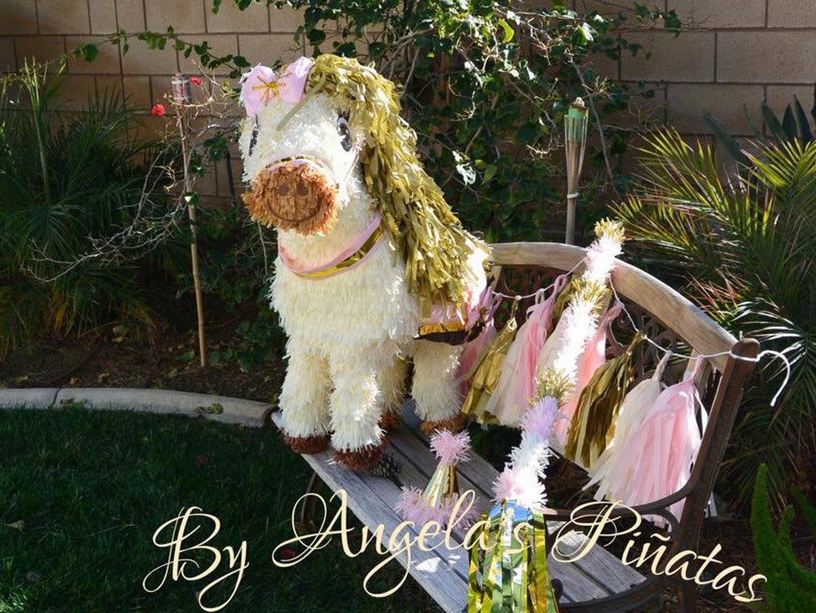 Carousel Horse Pinata Pink and Gold Pinata Shabby Chic Pinata Carnival ...