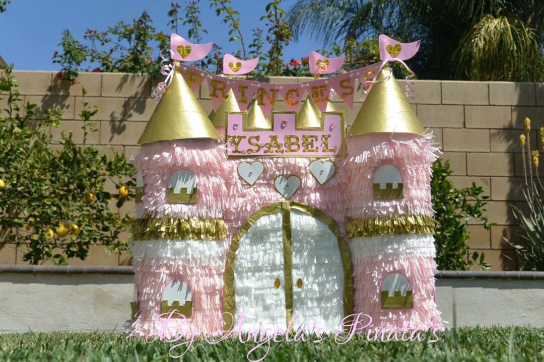 Princess Castle Pinata, Pink and Gold Birthday, Princess Shabby Chic ...