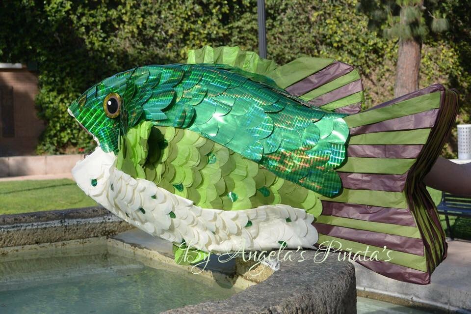 Custom Fish Pinata Bass Fish Piñata Fishermans Birthday Woodland ...