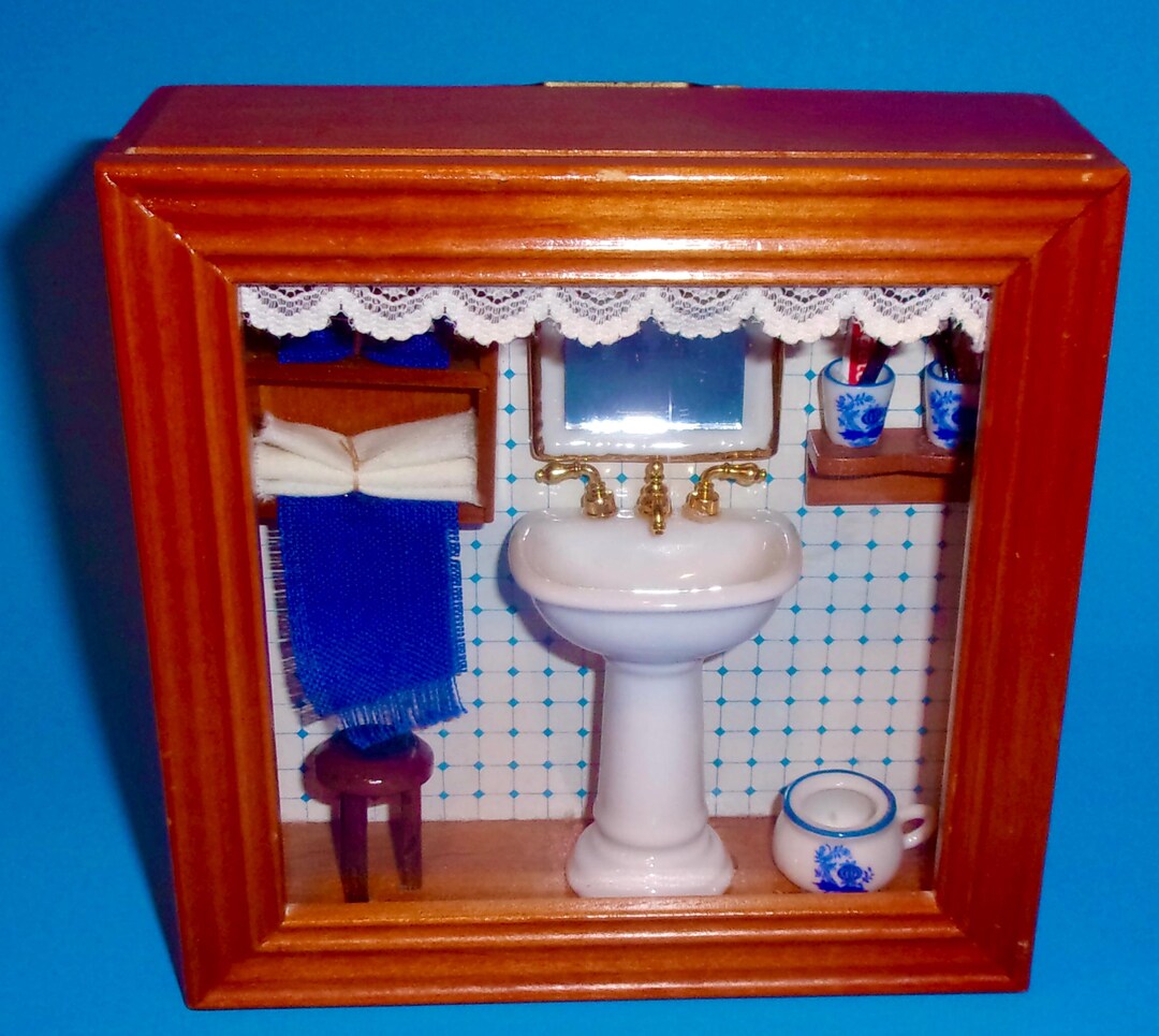 REUTTER SHADOW BOX Vintage Victorian Bathroom Porcelain Sink Chamber ...