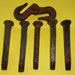 DOUBLE Grab Hooks Interlocking Moveable + Lot 5 Railroad Spikes Vintage ...