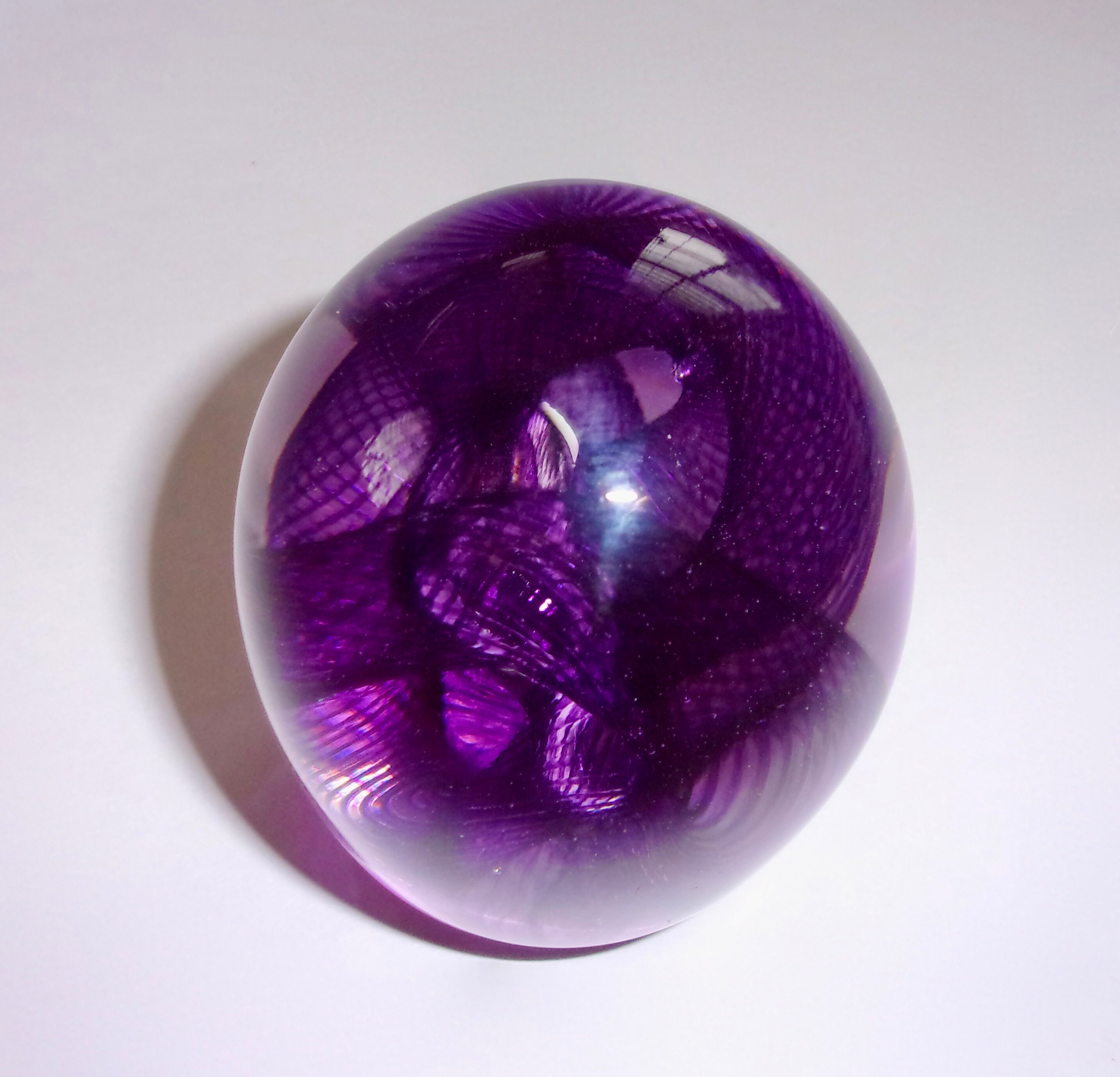 ROBERT HELD PAPERWEIGHT Purple Spirals Swirls Heavyweight Hand Blown ...