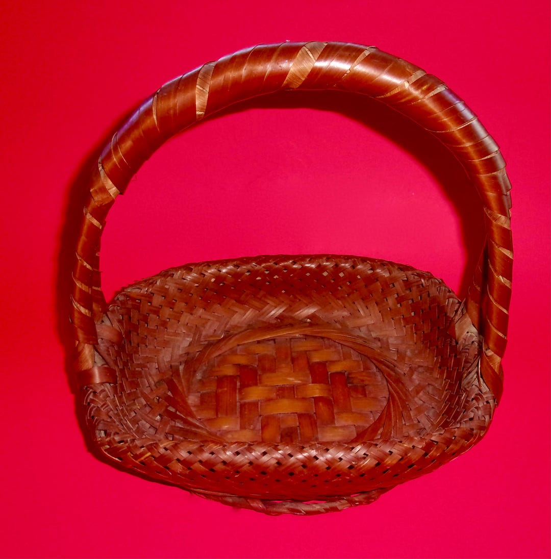 IKEBANA BASKET JAPANESE Vintage Hand Woven Bamboo Flower Floral ...