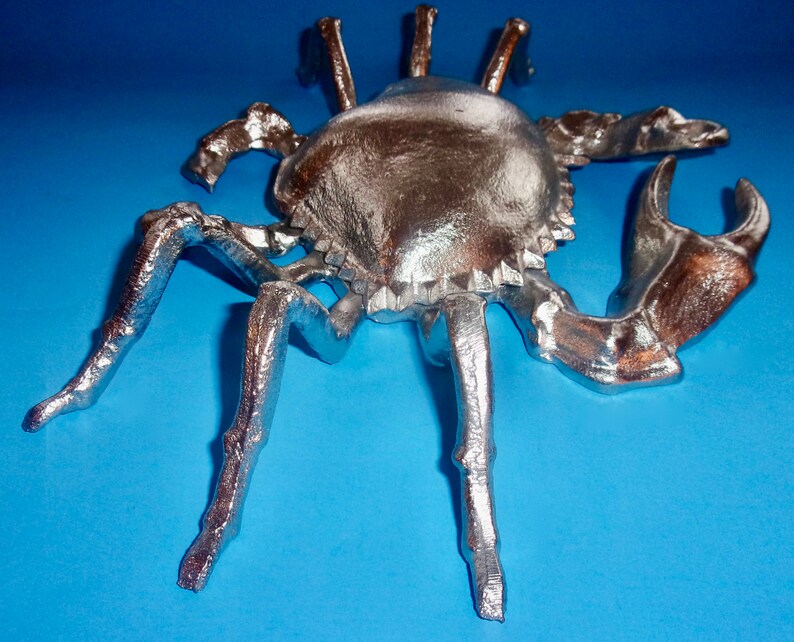 CRAB SILVER COLORED Metal Vintage Welded Made in India Nautical ...
