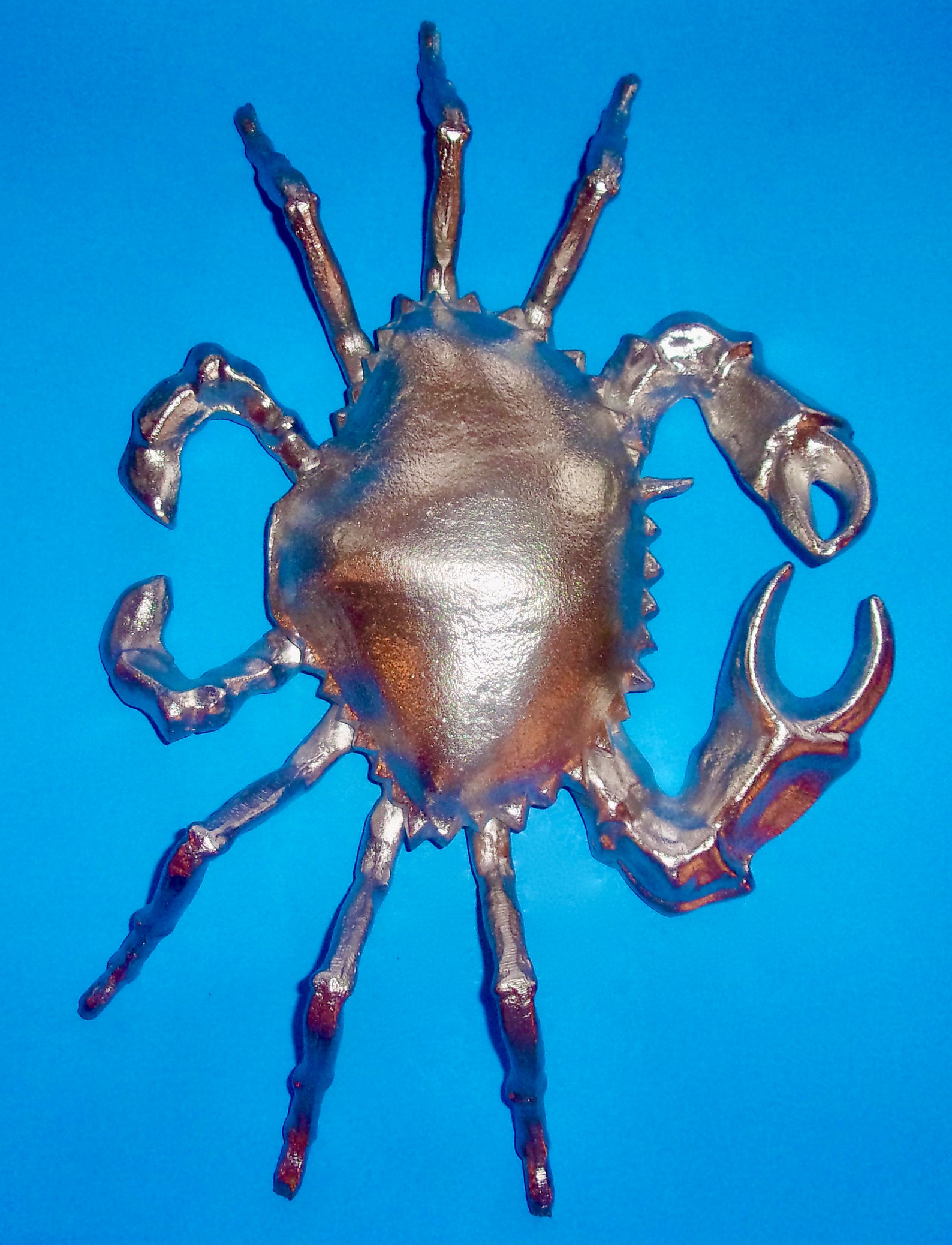 CRAB SILVER COLORED Metal Vintage Welded Made in India Nautical ...