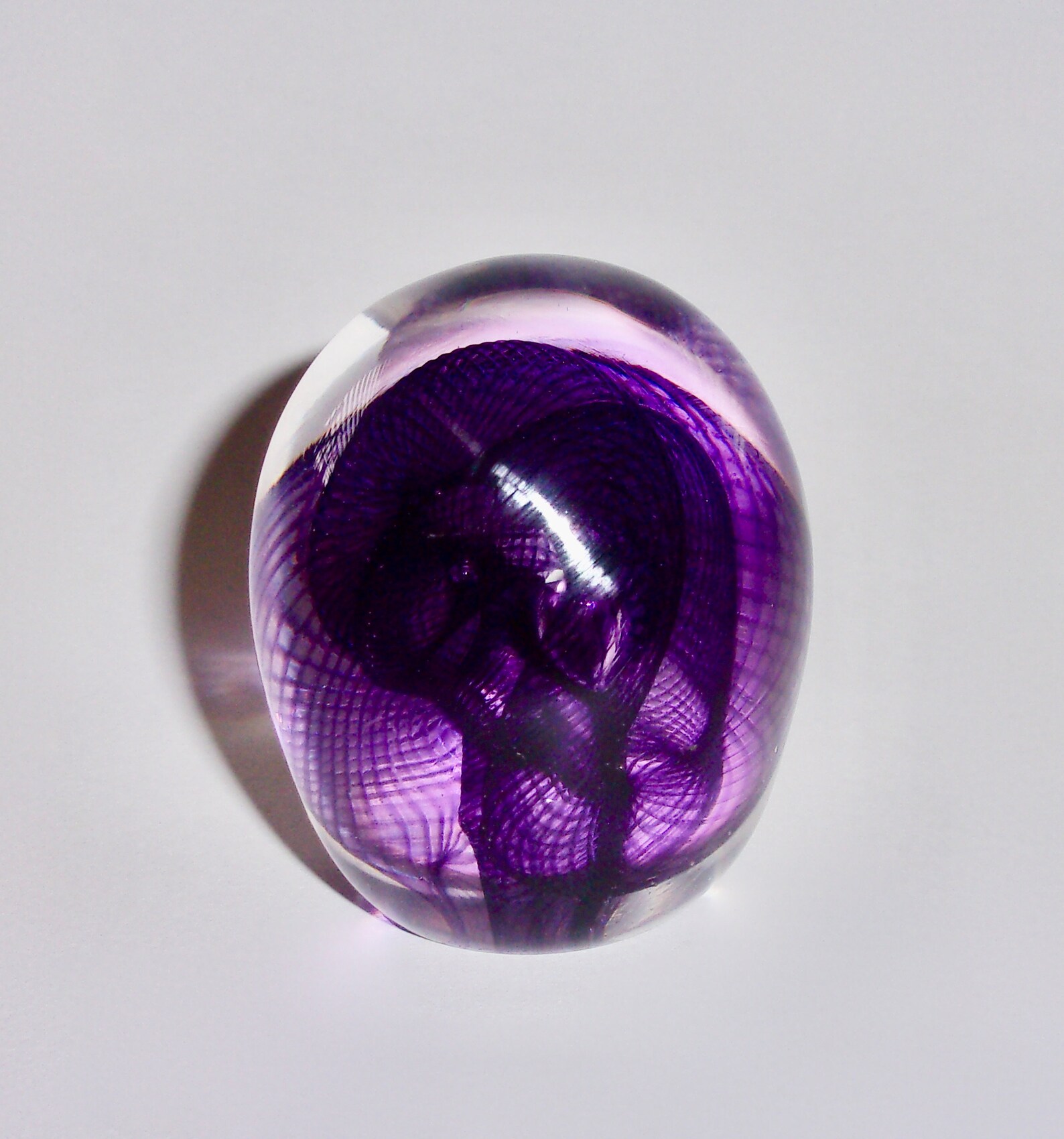 ROBERT HELD PAPERWEIGHT Purple Spirals Swirls Heavyweight Hand Blown ...