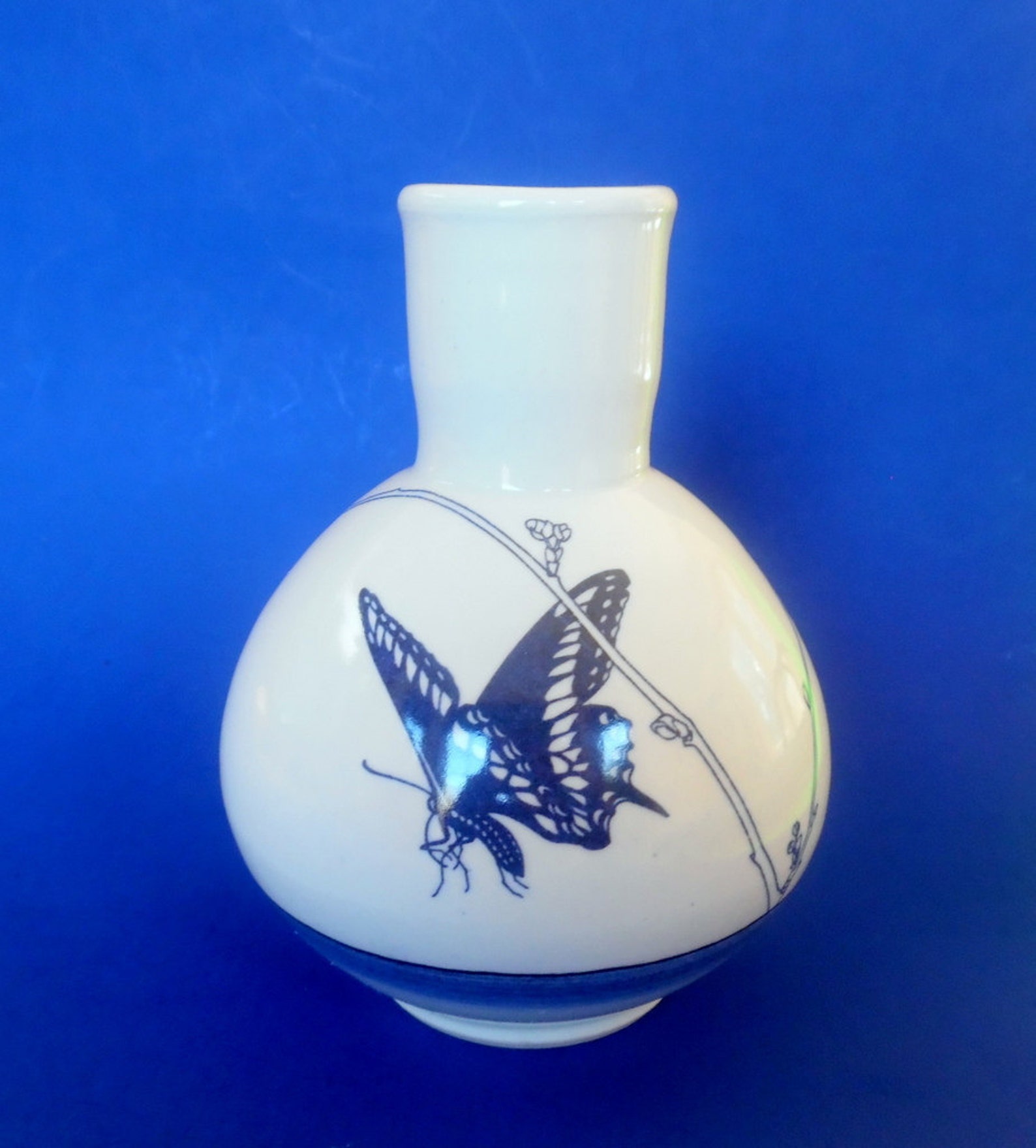 BUTTERFLY VASE VINTAGE Pottery Signed John Benn Branches - Etsy