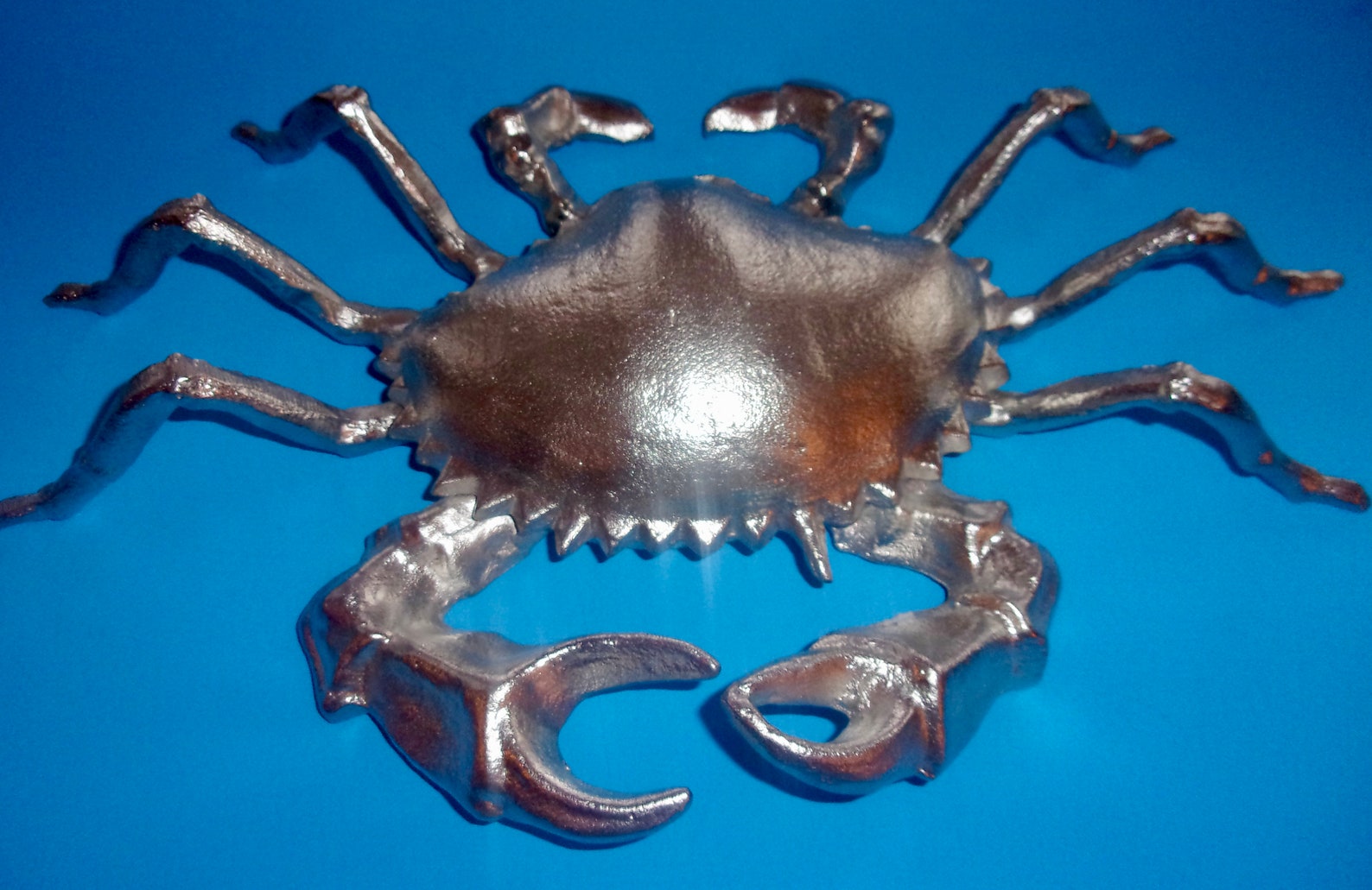 CRAB SILVER COLORED Metal Vintage Welded Made in India Nautical ...