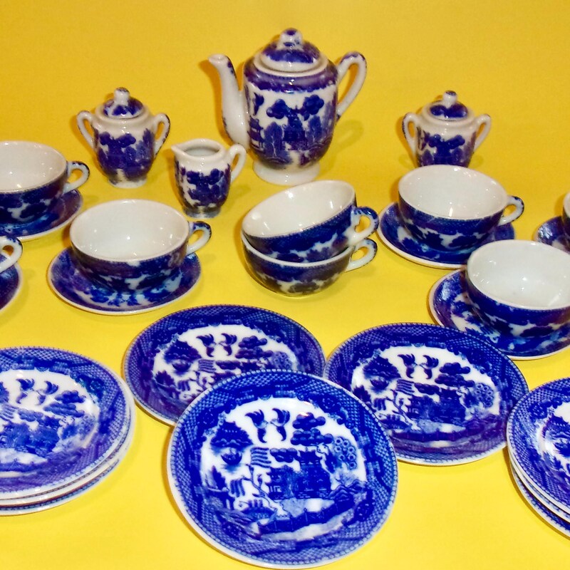 Blue Willow Tea Set - Etsy