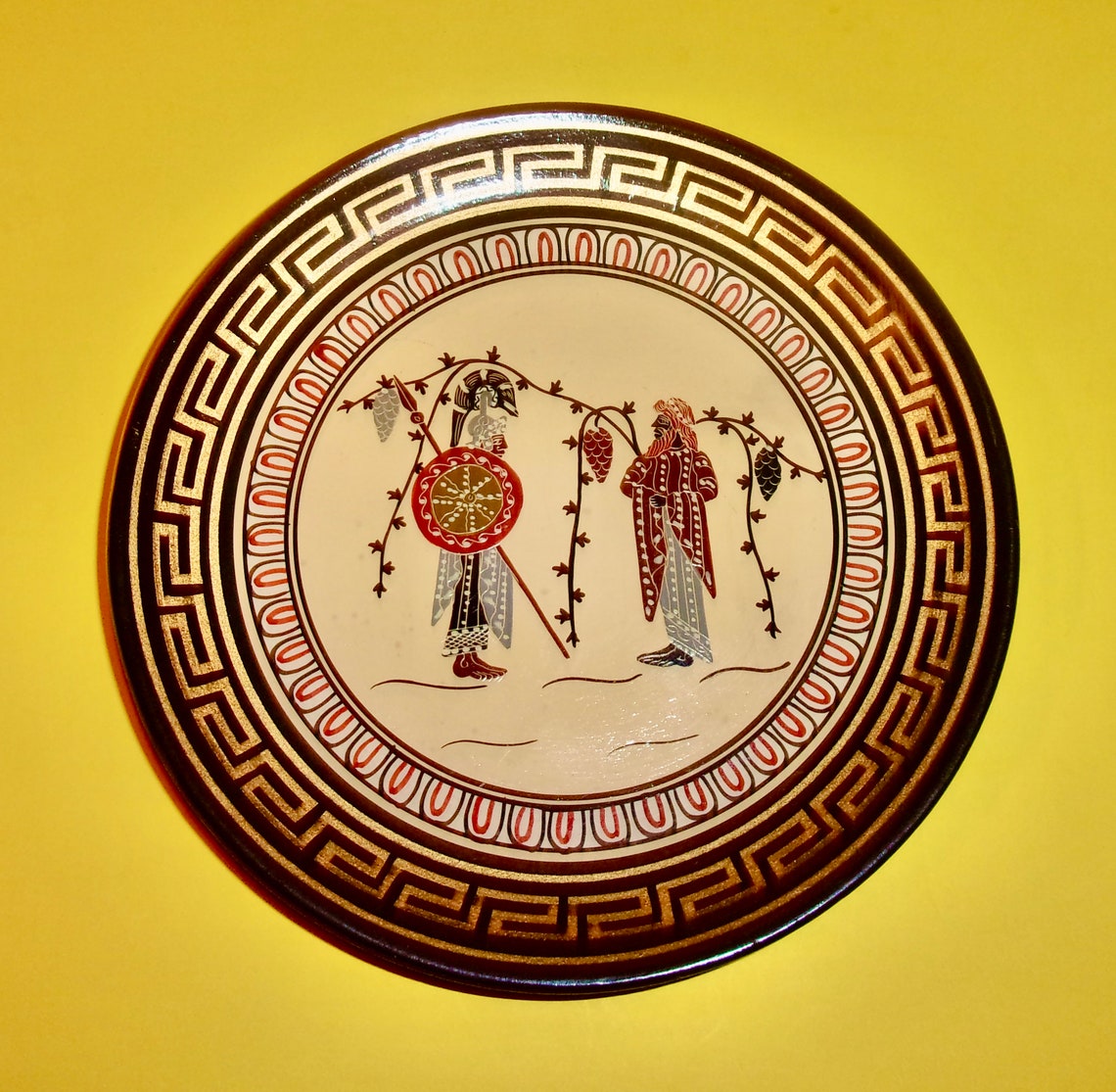 MINERVA DIONYSOS PLATE Mythology Greece Handmade Painted - Etsy