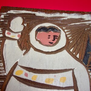 INUIT CARVING J. GRUTER Vintage Art Canada Hand Carved Mahogany Life of ...