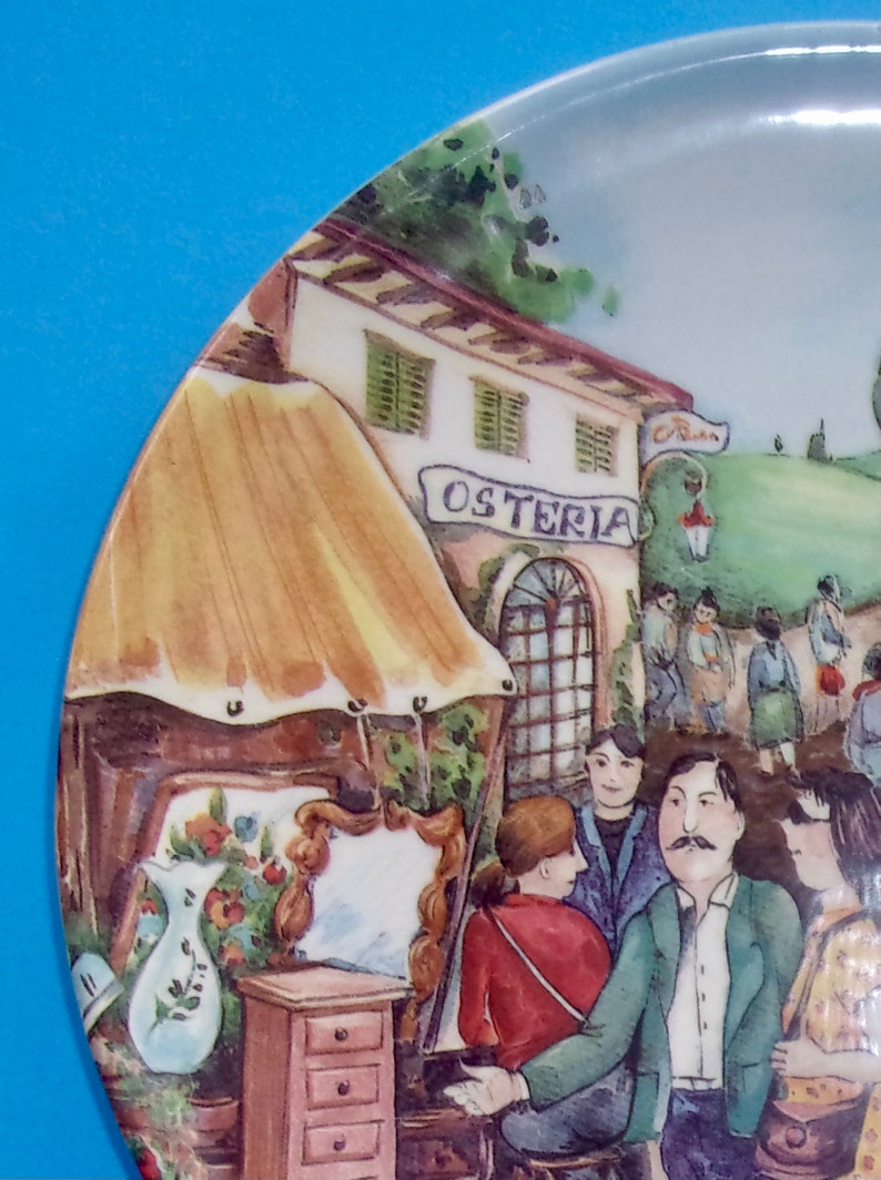 BRUNELLI ANTIQUING PLATE Designed Made Italy Vintage Ceramic - Etsy