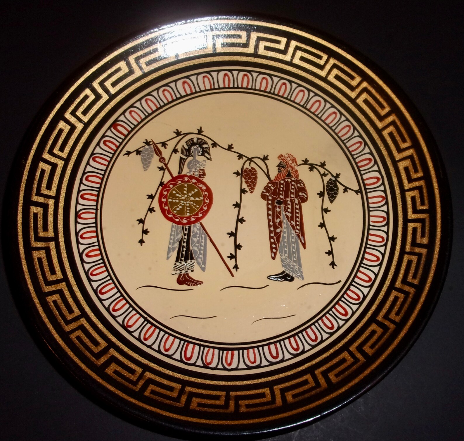 MINERVA DIONYSOS PLATE Mythology Greece Handmade Painted - Etsy