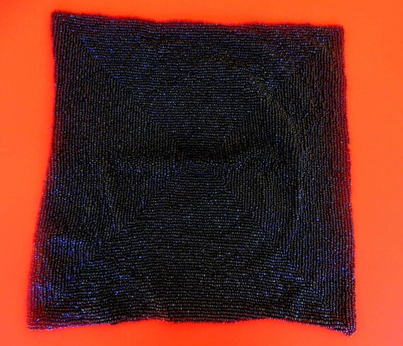 BLACK Glass SEED BEAD Panel Square Repurpose Jewelry Clothes | Etsy