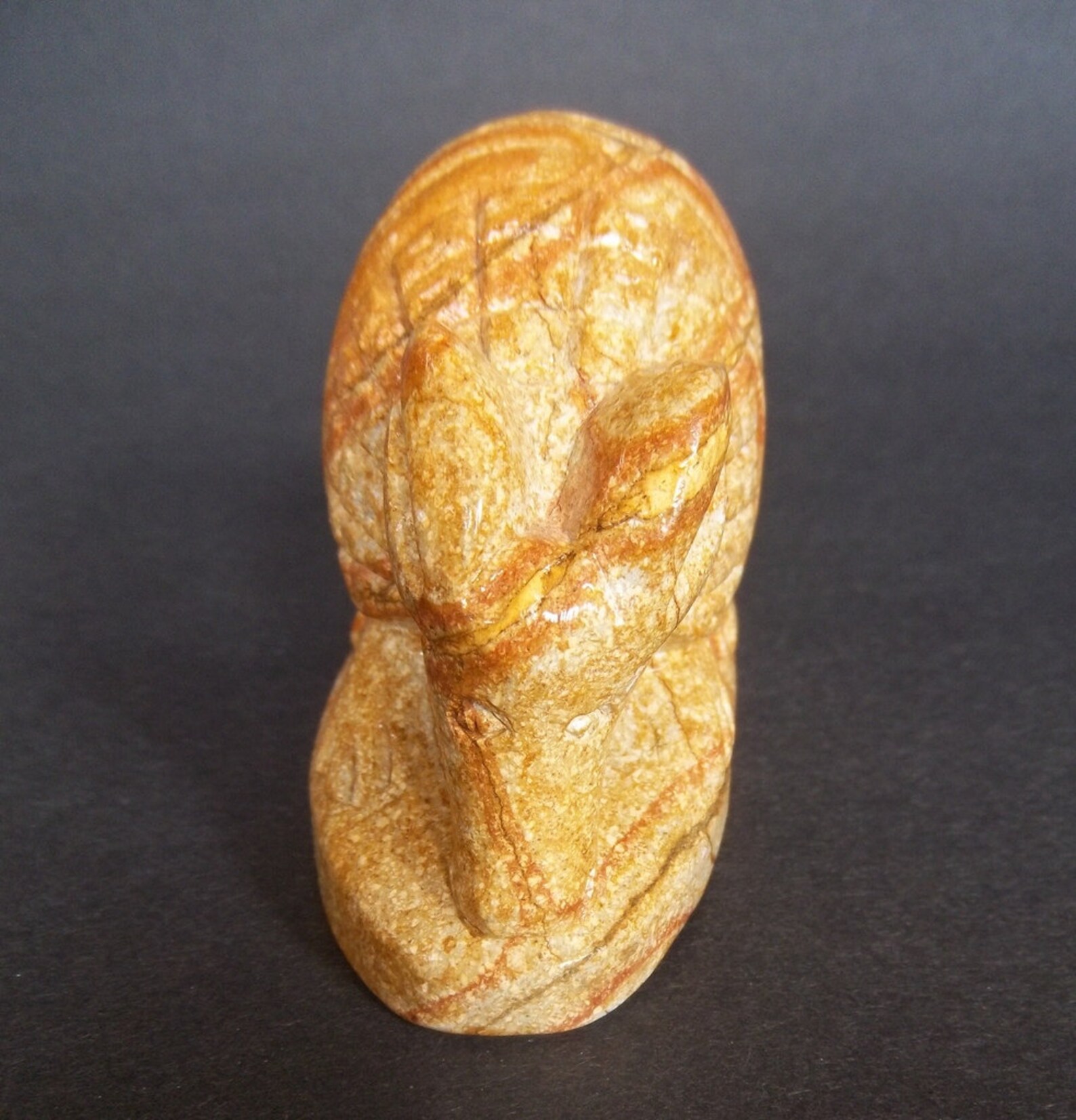 VINTAGE CARVED ARMADILLO Panama Figure Marble Rock Resin Clay ...