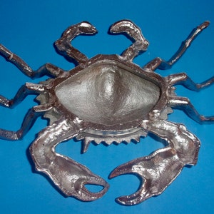 CRAB SILVER COLORED Metal Vintage Welded Made in India Nautical ...