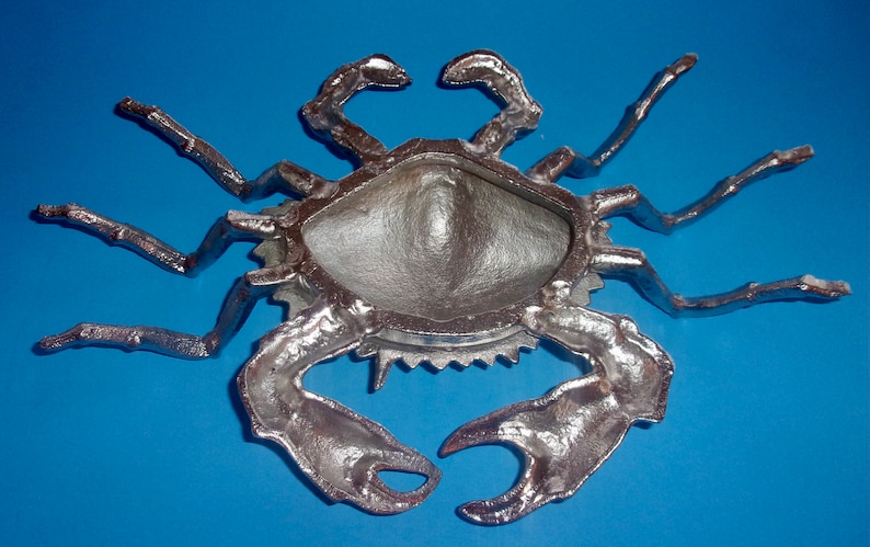 CRAB SILVER COLORED Metal Vintage Welded Made in India Nautical ...
