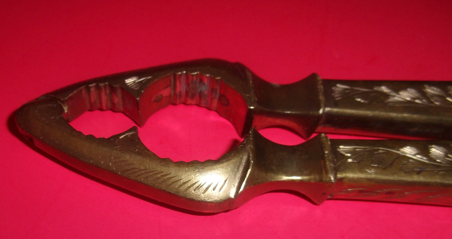 BRASS ANTIQUE NUTCRACKER Solid Engraved Vine Design - Etsy