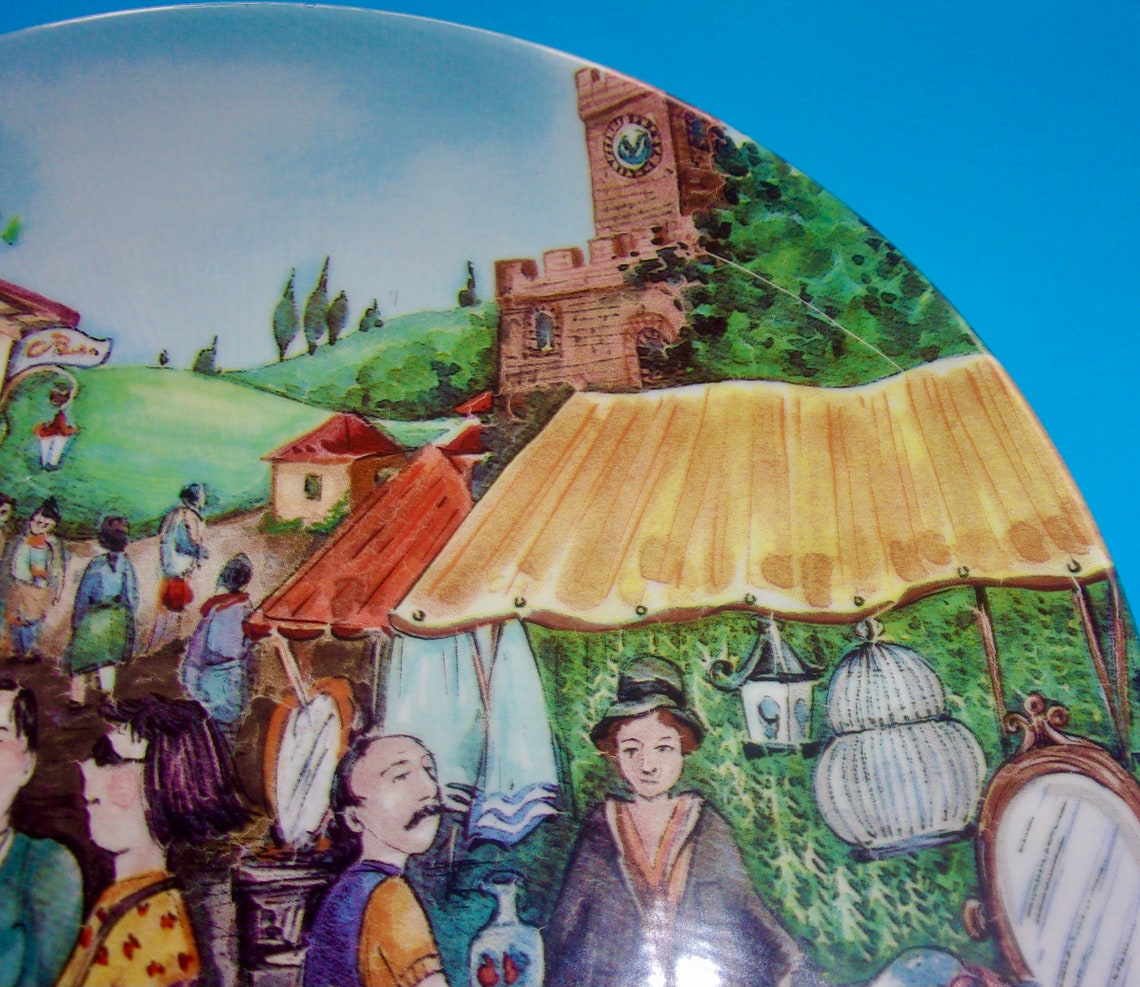 BRUNELLI ANTIQUING PLATE Designed Made Italy Vintage Ceramic - Etsy