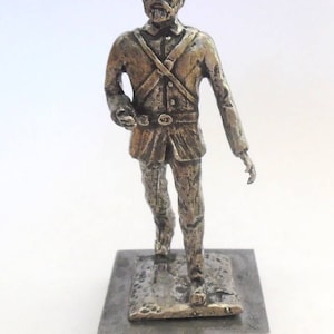 PEWTER SOLDIER Civil War 1861-1865 Signed K.S. Vintage Base Hat North South Army Detailed Beard ...