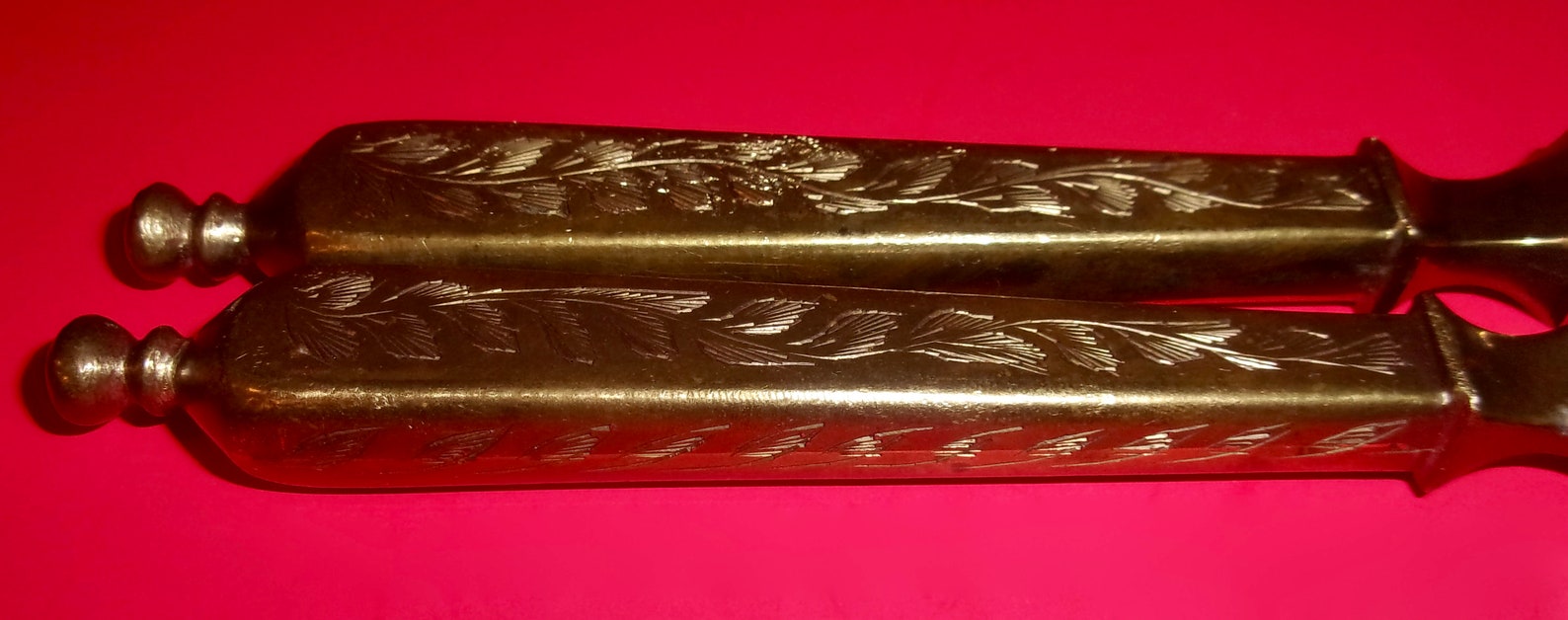 BRASS ANTIQUE NUTCRACKER Solid Engraved Vine Design Heavyweight ...