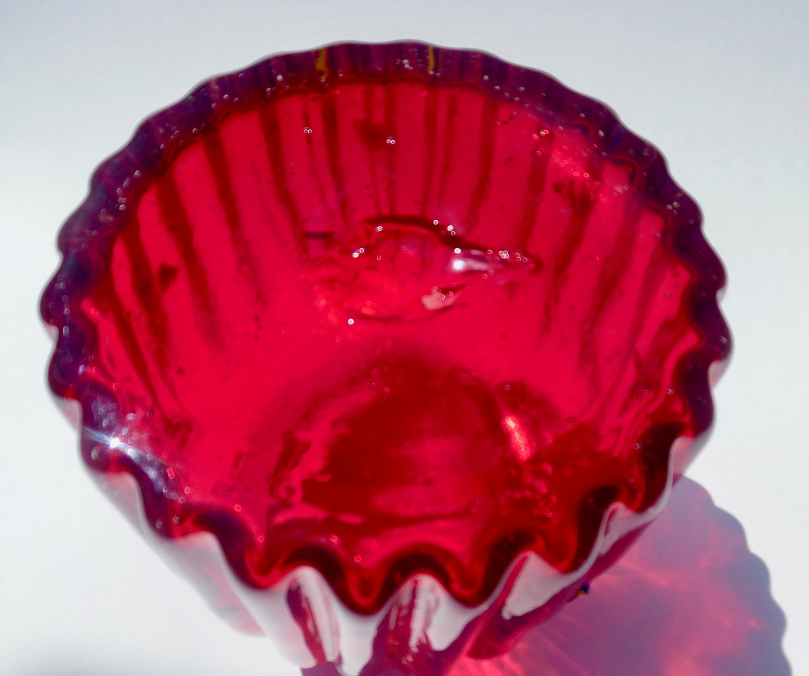 ANTIQUE RED VASE Glass Millefiori Ribbed Blown Pontil Scar - Etsy