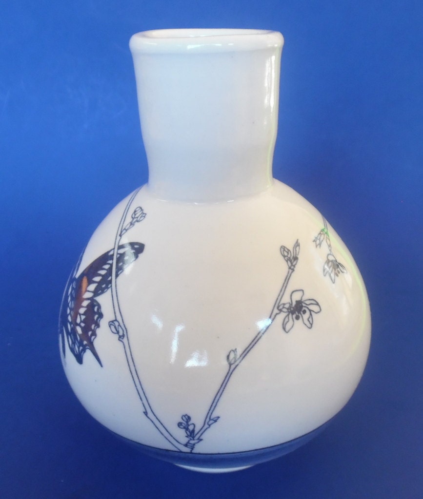 BUTTERFLY VASE VINTAGE Pottery Signed John Benn Branches - Etsy