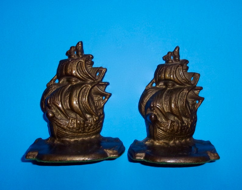 SHIP BOOKENDS BRONZE Pair Vintage Sailing Nautical Maritime | Etsy