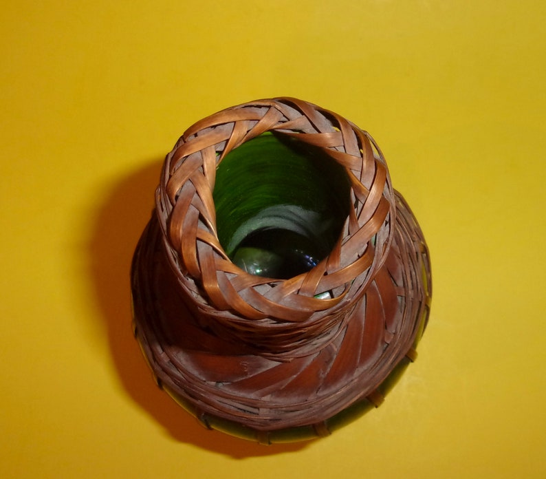 AWAJI WARE VASE Japan Antique Asian Woven Wicker Bamboo | Etsy