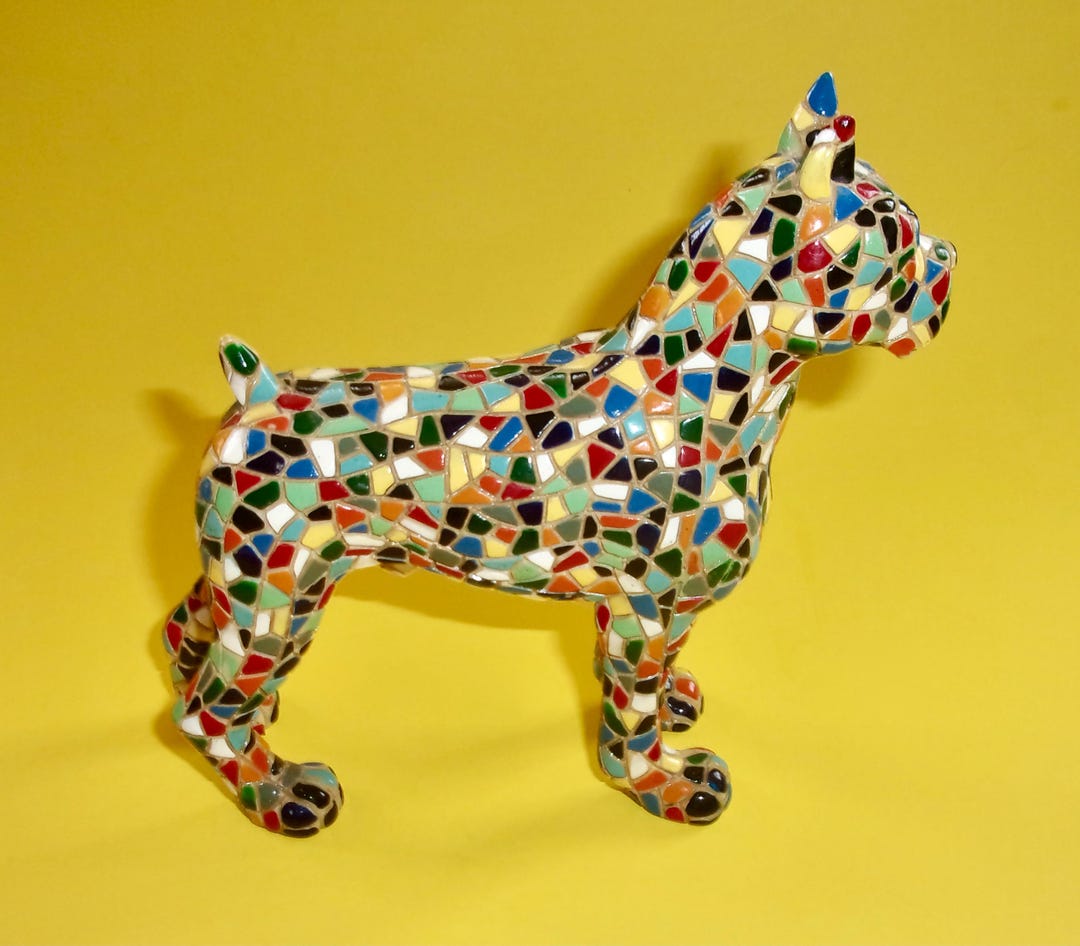 BARCINO BOXER DOG Designs Mosaic Tile Canine Barcelona Spain Trencadis ...